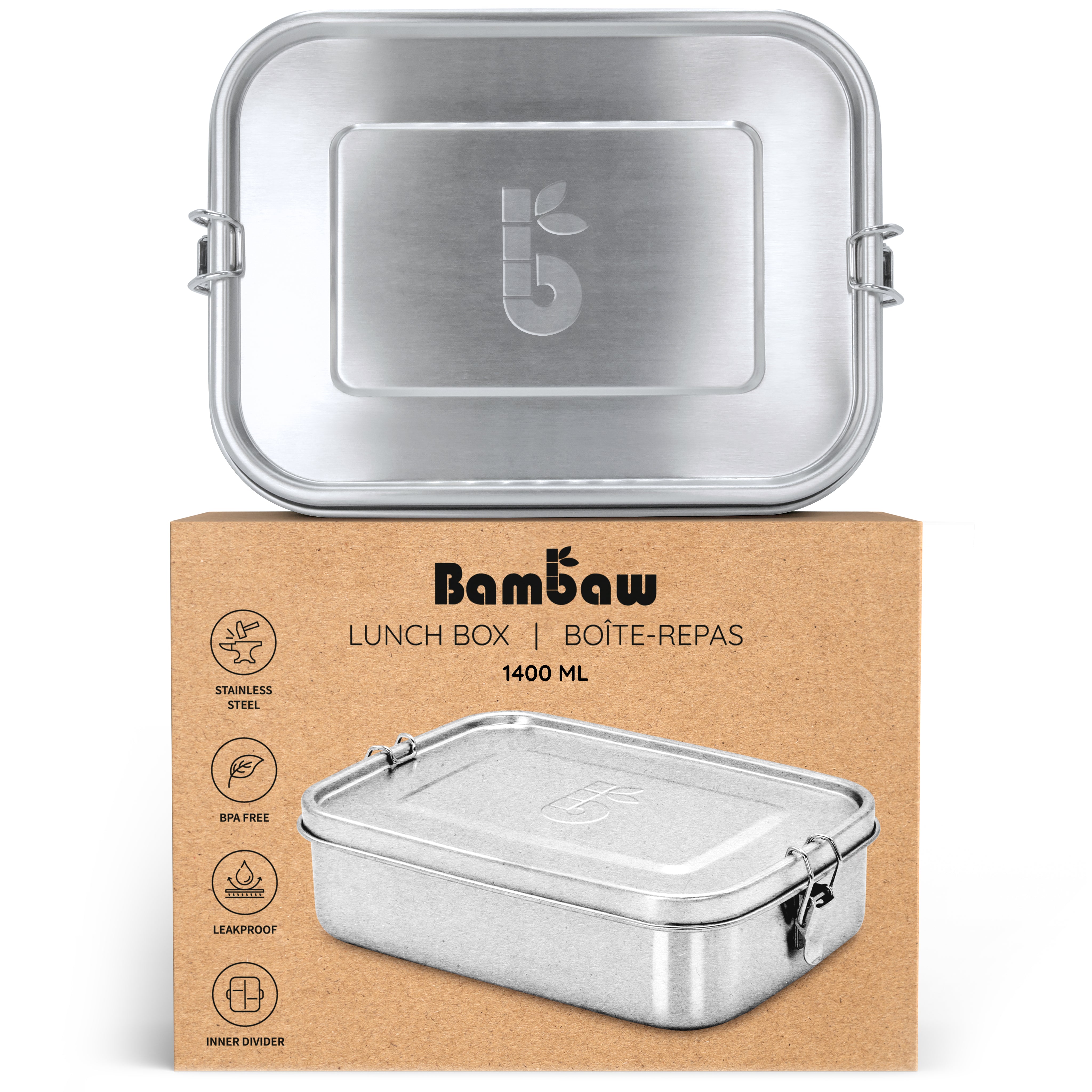 Boite Repas en Acier Inoxydable Produits Eco Responsables Bambaw